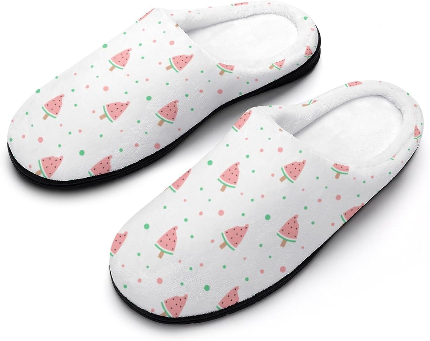 Watermelon Ice Cream Men's Cotton Slippers Lightweight House Shoes ...