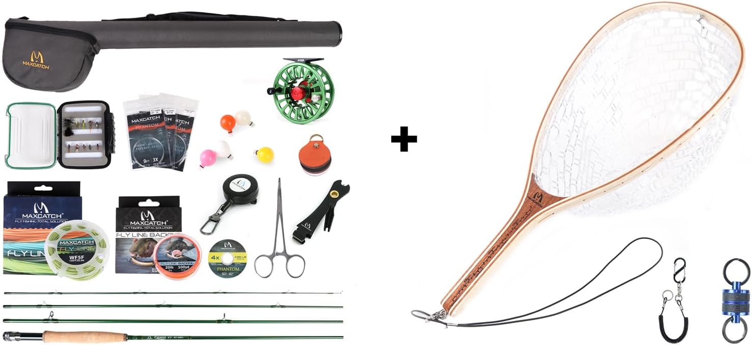 Amazon.com : Maxcatch Premier Fly Fishing Rod and Reel Combo 9054+ Fly ...
