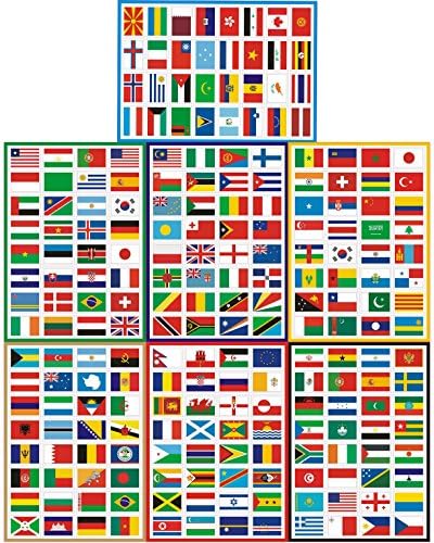 Amazon.com: 384 PCS World Flag Stickers, Waterproof Countries Flags ...