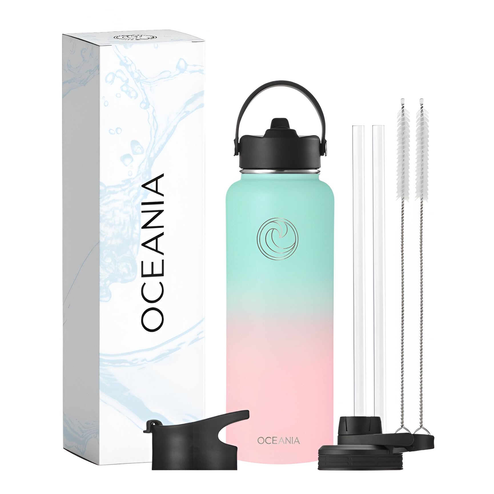 Amazon.com: Oceania Flask 40oz Stainless Steel Water Bottles | Modern ...