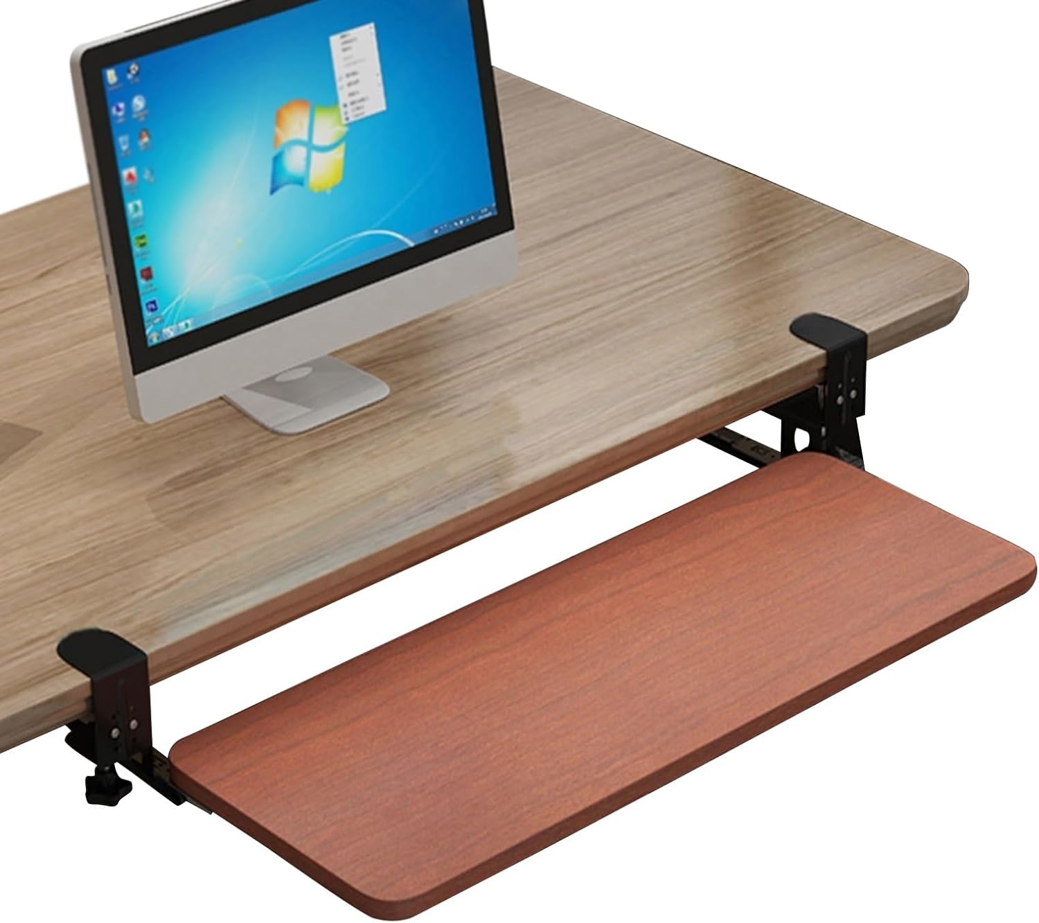 Wooden Keyboard Tray 4 Colours Under Desk Slide Stands, Height ...