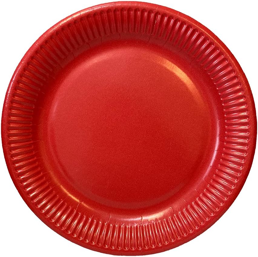 Red Party Paper Plates | Round Dessert Plates | Ruby Red Colour | Packs ...