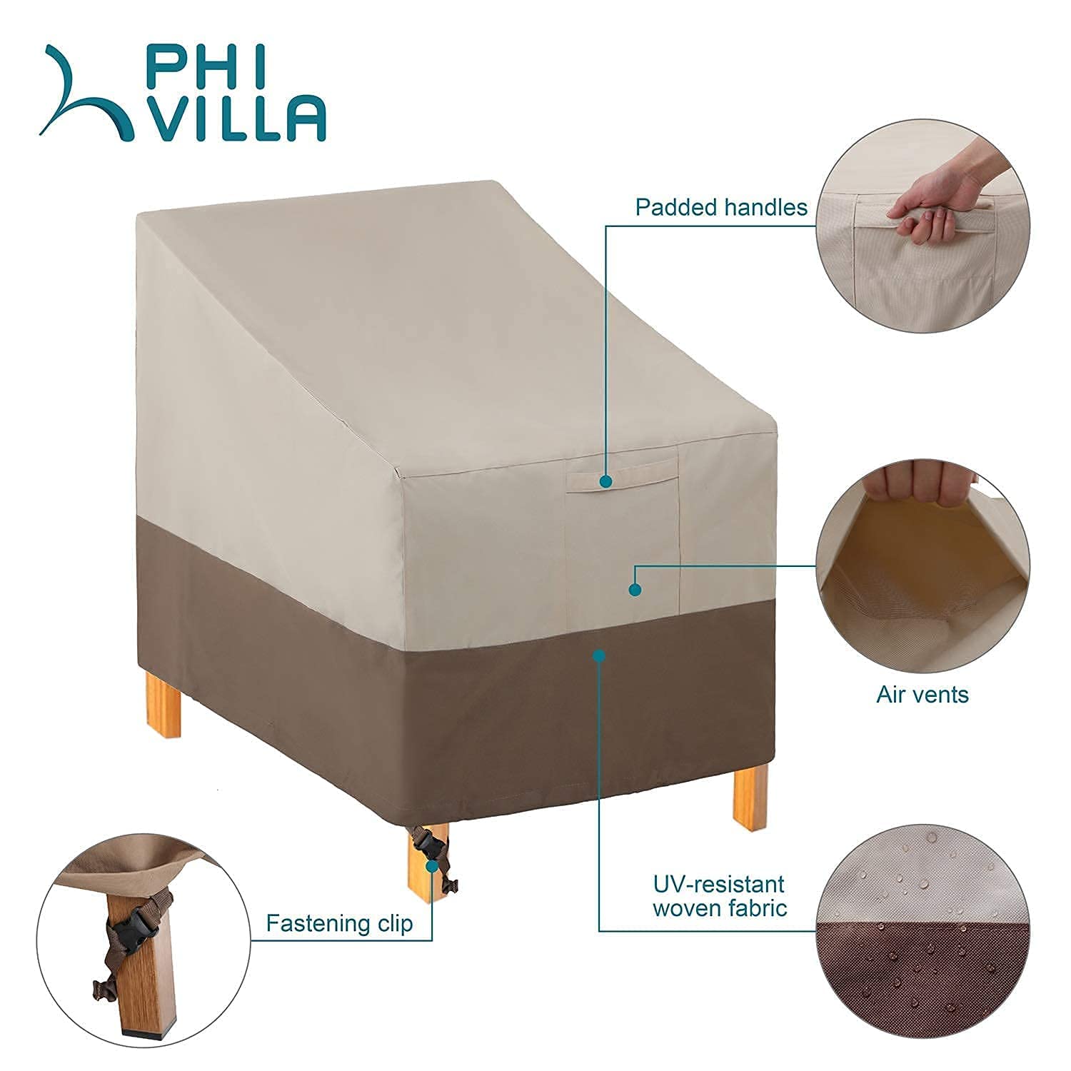 Outdoor Loveseat Cover PHI VILLA Outdoor Bench Cover - Waterproof 600D ...