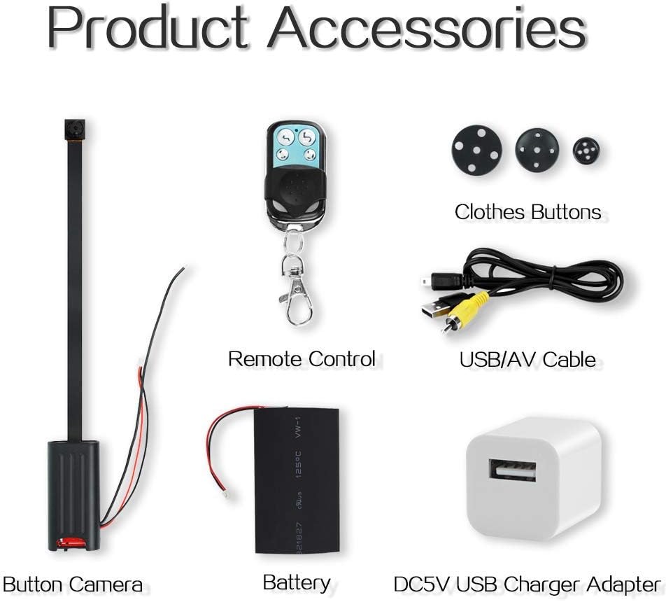 Buy Wiseup™ 16GB 1920x1080P HD Hidden Camera Button Mini DV Camcorder ...