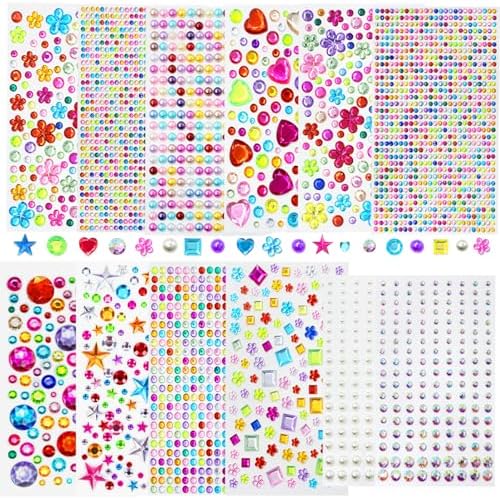 Amazon.com: SaktopDeco 8 Sheet Red Heart Rhinestones Flat Back Acrylic ...