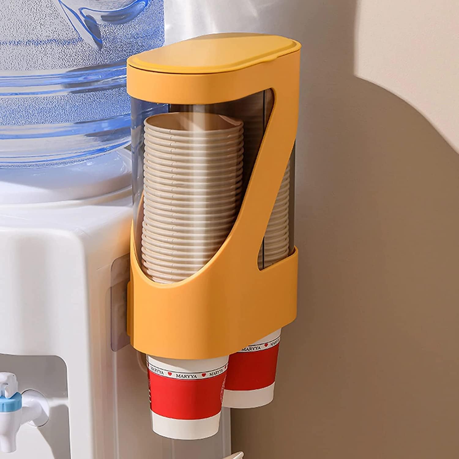 Styxon Wall-Mounted Disposable Cup Dispenser with Dustproof Cover Self ...