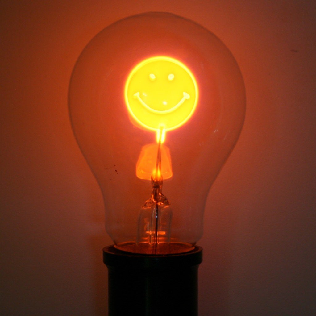 Light Bulb Smiley Face