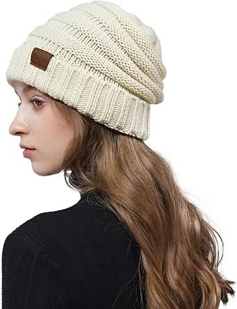 Rosoz 1&2pack Womens Winter Hats Slouchy Beanies Knit Warm Winter ...