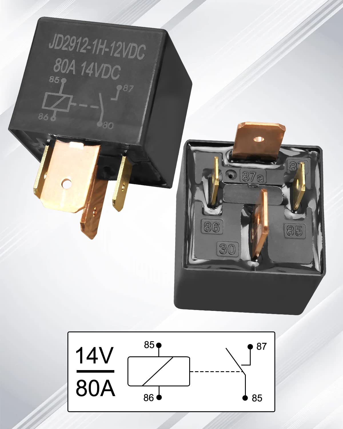 Snapklik.com : Pre-Wired Fuse Relay Box Waterproof, 2 4-Pin 80A Relay ...