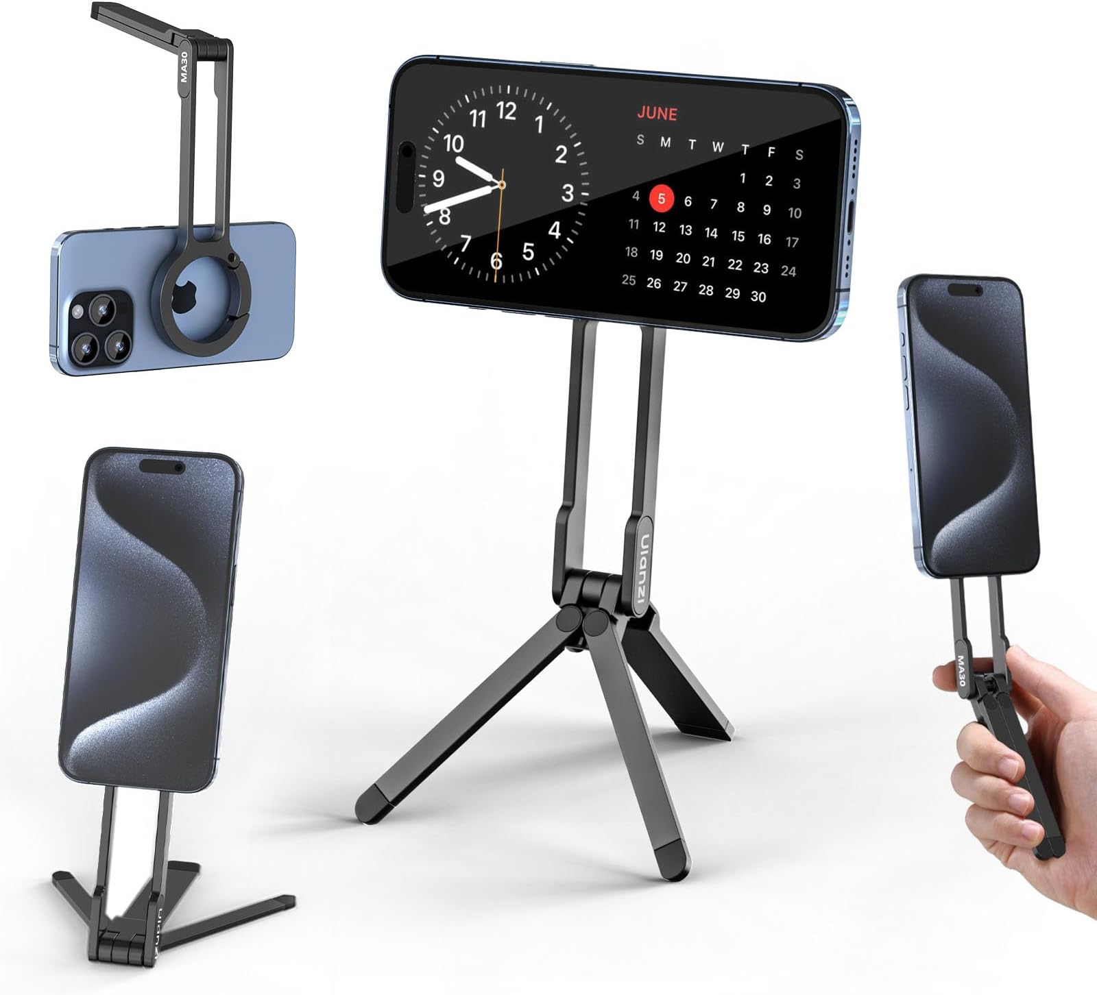 ULANZI MA30 Mini Trépied Magnétique, Design Mousqueton 12N, Perche à ...