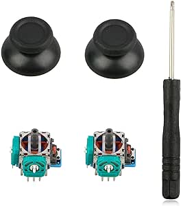 PS4 Analog Sticks Replacement Kit, EEEKit 2-Pack 3D Joystick Wireless ...