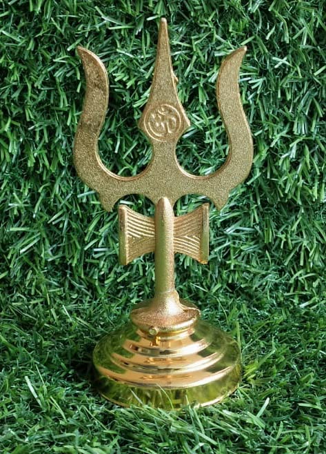 Buy Salvus APP SOLUTIONS Golden Trishul with Damru - Symbol of Lord ...