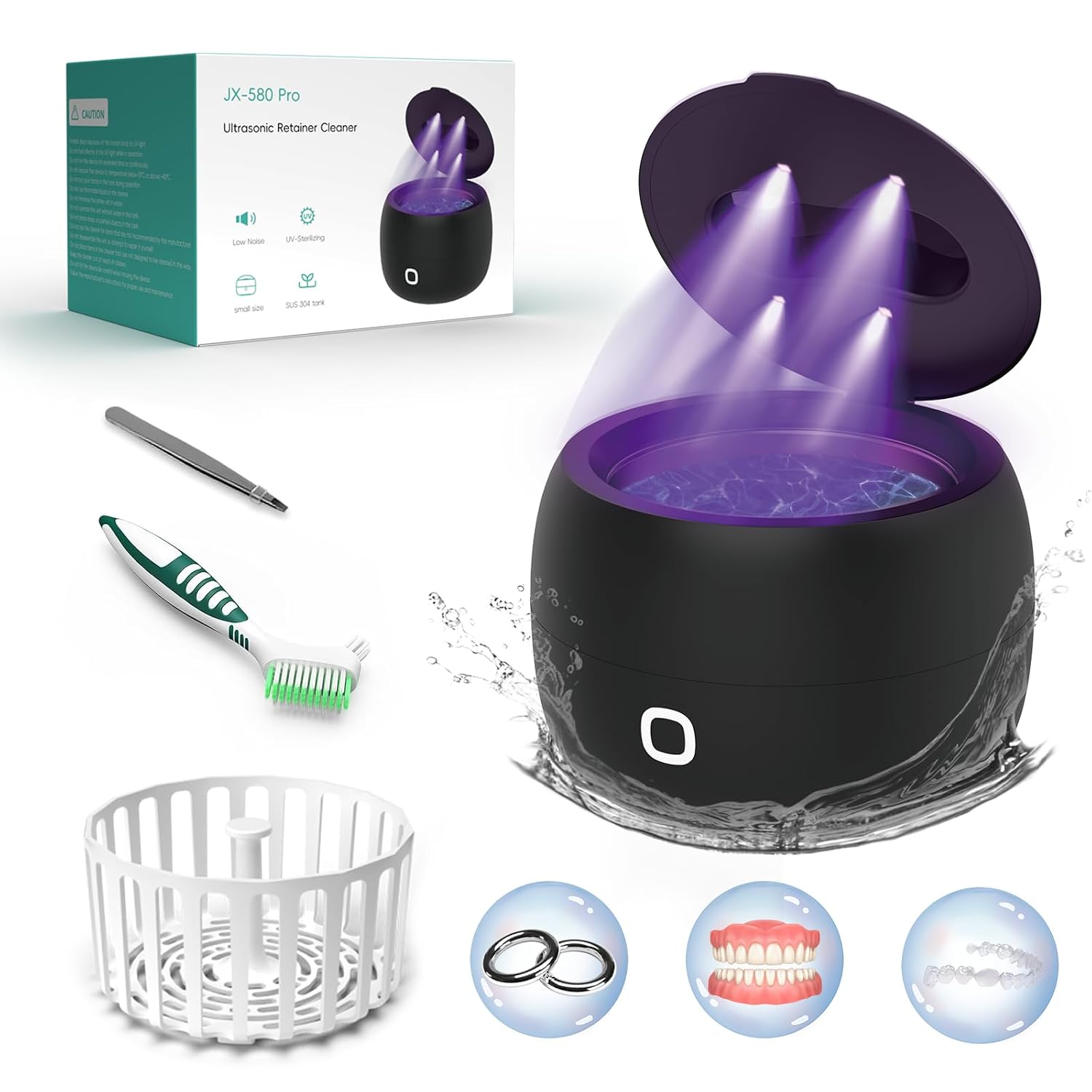 Amazon.com: Ultrasonic Retainer Cleaner, 45kHz Retainer Cleaner Machine ...