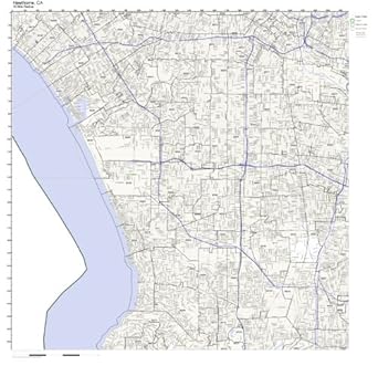 Hawthorne, CA ZIP Code Map Laminated: Amazon.com: Office Products