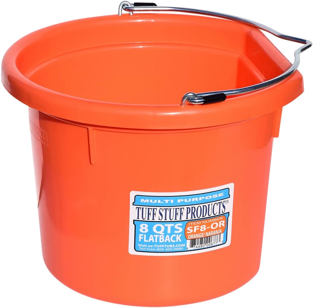 Tuff Stuff - Flat Back Bucket, 8 Qt, Orange : Amazon.ca: Automotive