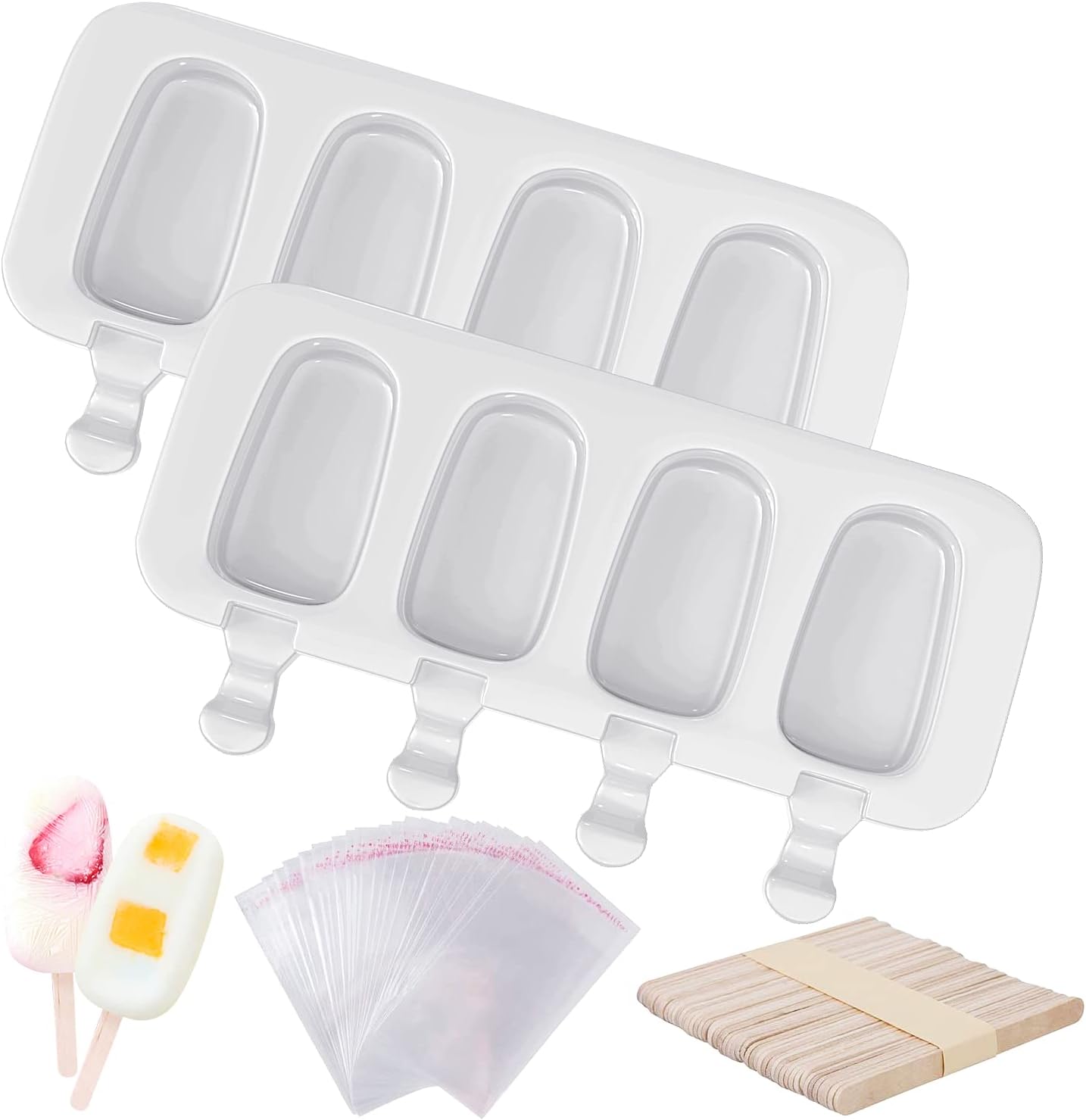 Amazon.com: Homemade Popsicle Silicone Molds with Lid Popsicle Molds ...