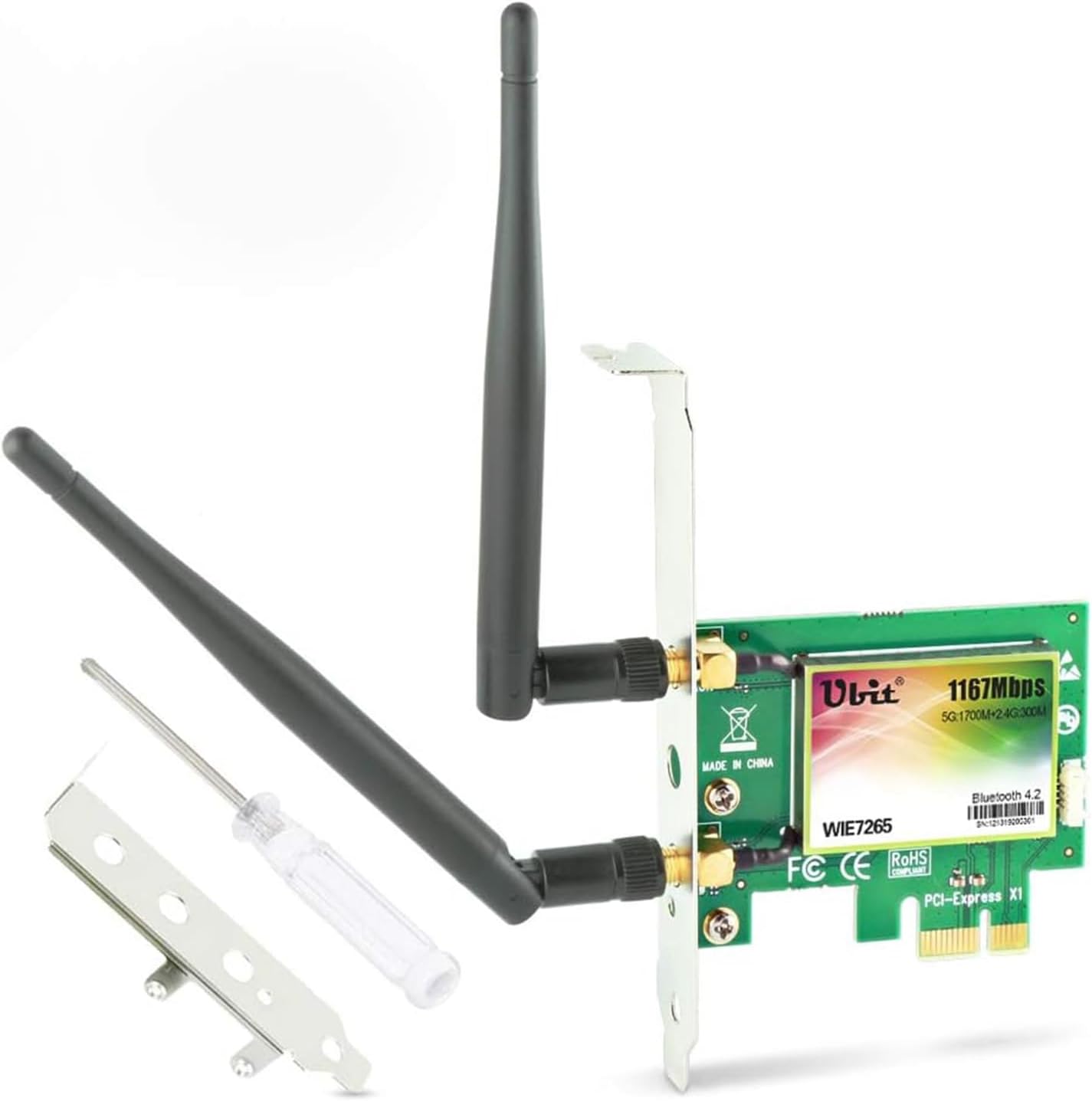 Wireless PCIe WiFi Card with Bluetooth 4.2 | Max 1200Mbps Wireless Card ...