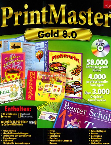 PrintMaster 8.0 Gold, 5 CD-ROMs: Für Windows 95/98. 58.000 Bilder, 4. ...