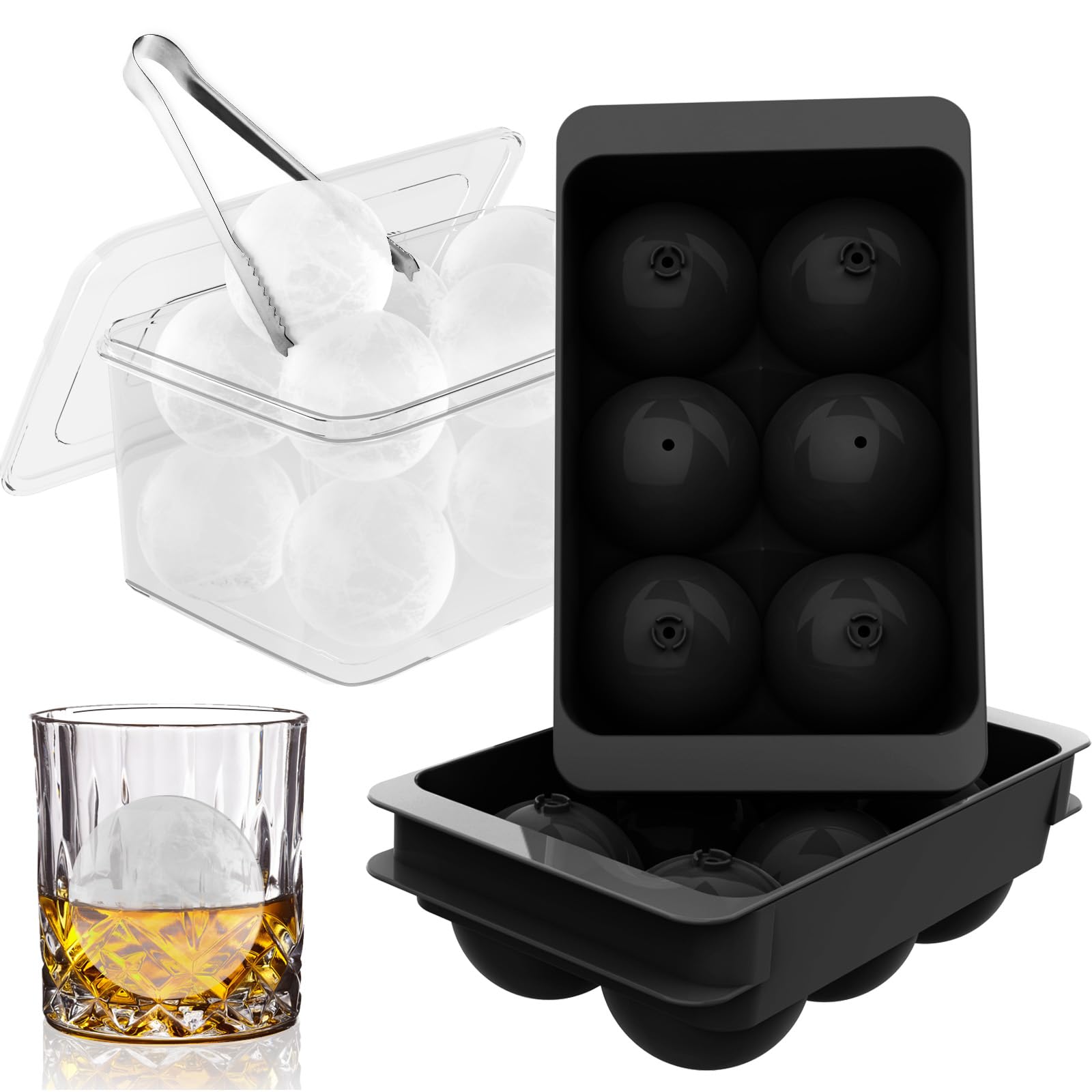 Amazon.com: WIBIMEN Large Ice Cube Molds, Easy to Fill & Release ...