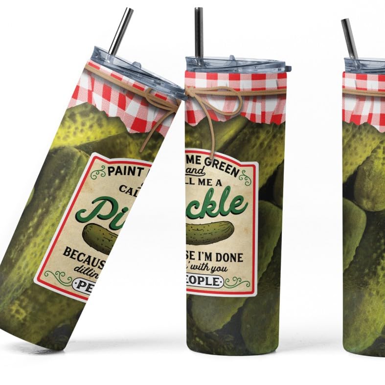 Amazon.com: Paint me Green Call me Pickle 20 oz Tumbler Cup with lid ...