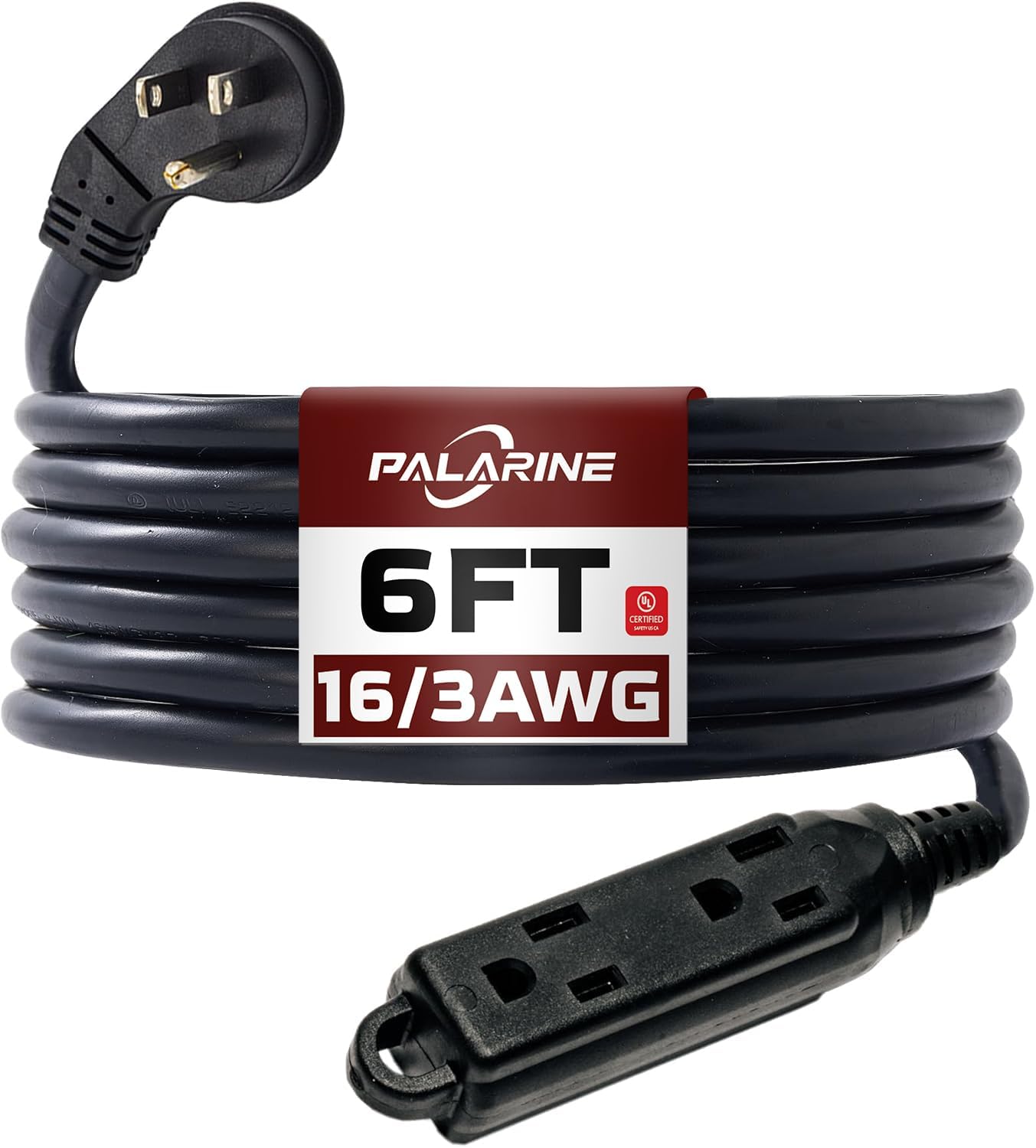 Amazon.com: PALARINE Flat Plug Extension Cord with 3 Outlets Extender ...