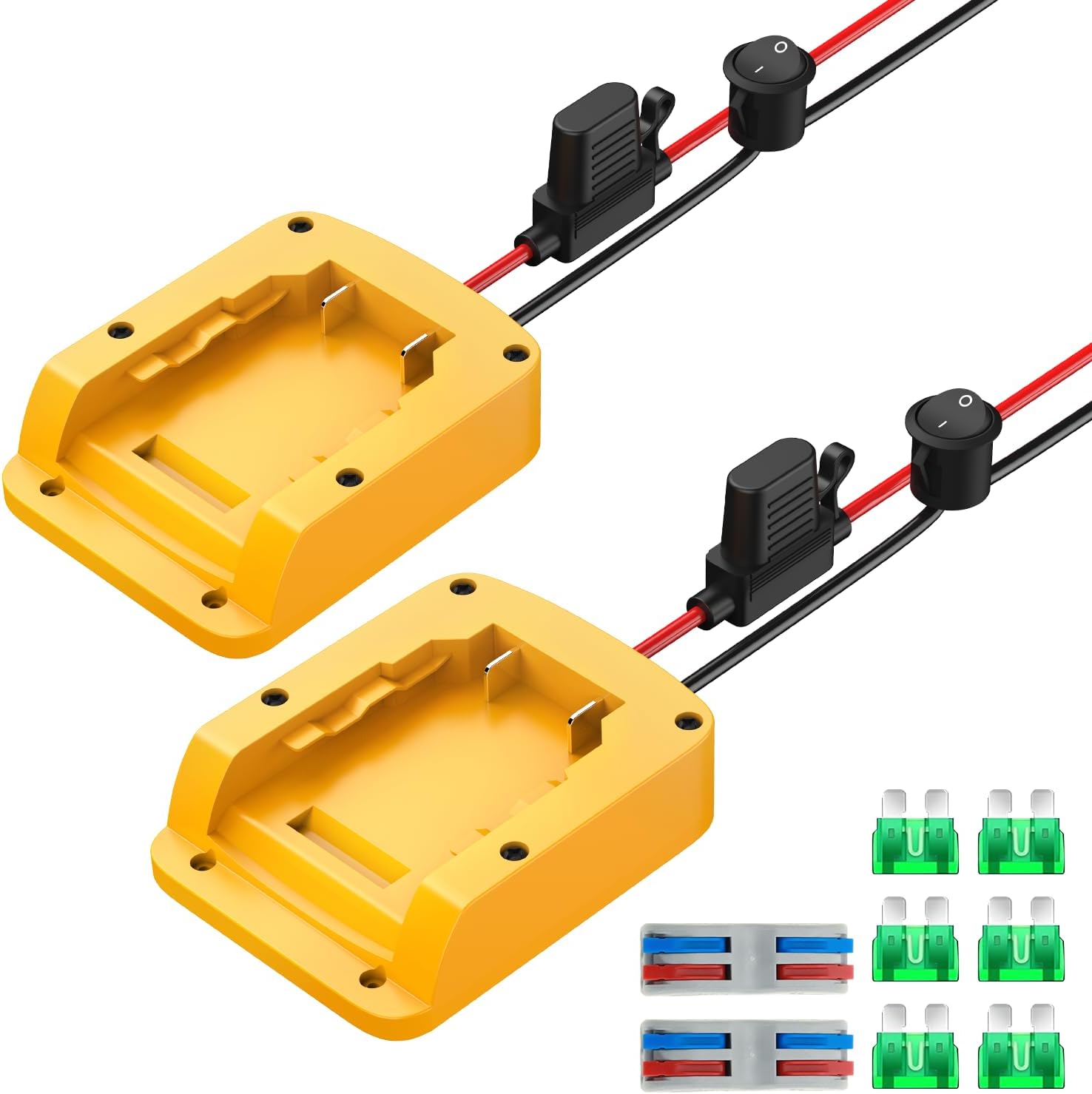 Amazon.com: 2 Pack Power Wheel Adapter for Dewalt 20V Battery Series ...