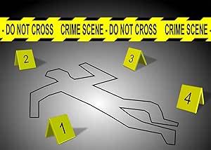 Amazon.com : BELECO 5x3ft Fabric Crime Scene Backdrop Police Warning ...