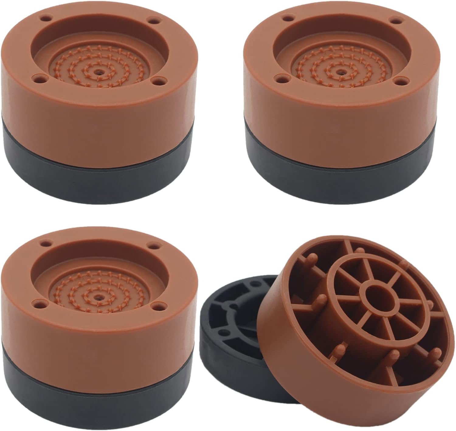 Amazon.com: HANIHUA 4 Sets Round Furniture Bed Risers (Brown ...