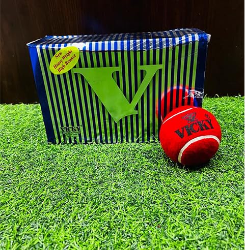 Buy Vicky Heavy Cricket Tennis Ball (Pack of 6, Red) Online at Low ...