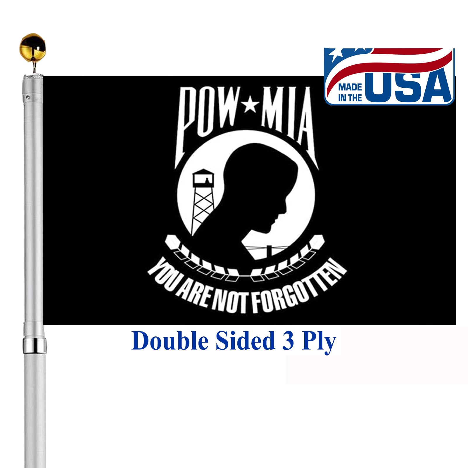 Amazon.com : Mia Pow Flag 3x5 Outdoor Double Sided Made In USA-Black ...