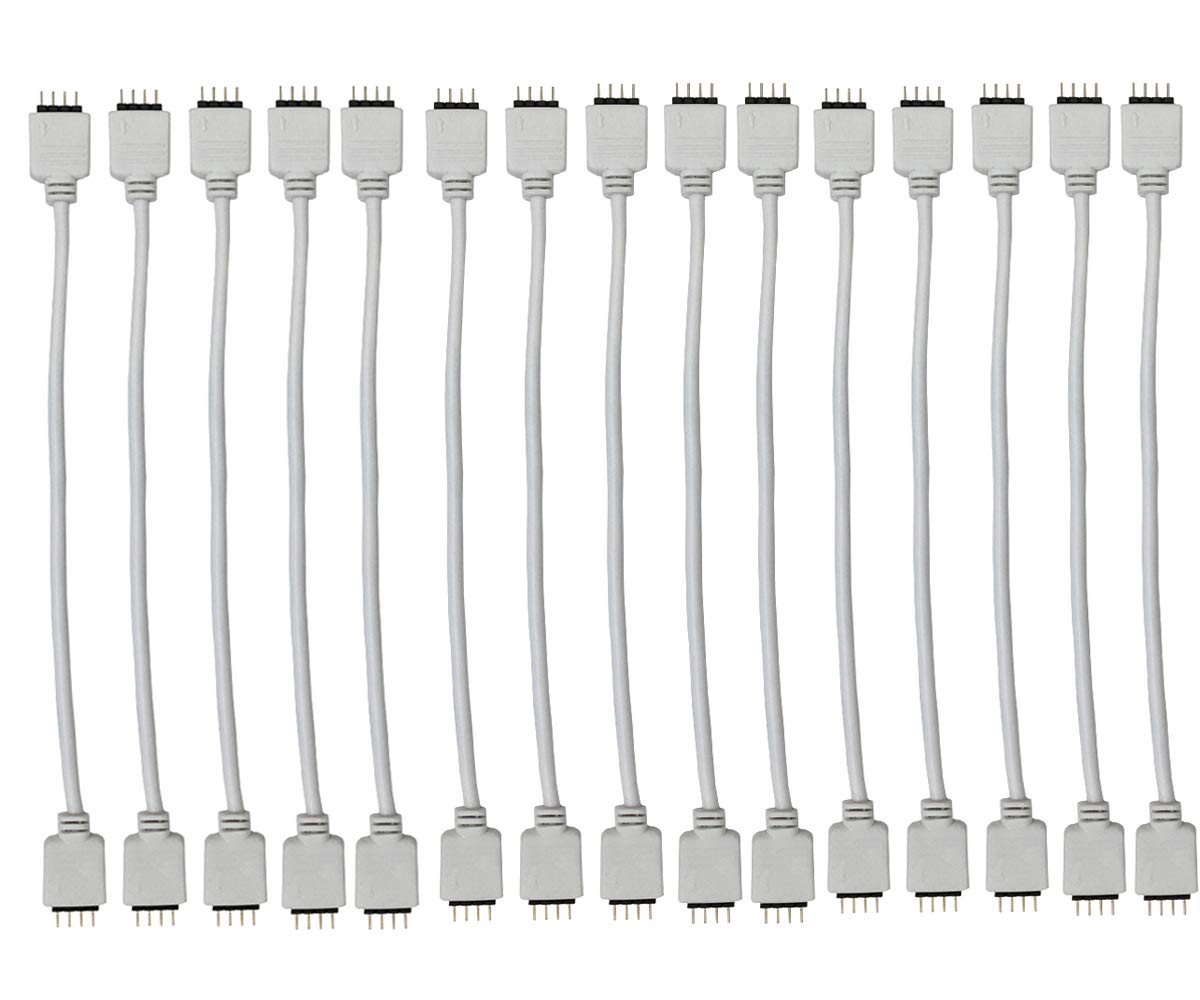 Amazon.com: HUALAND 15pcs White 0.3M 0.98ft 4 Color RGB Extension Cable ...