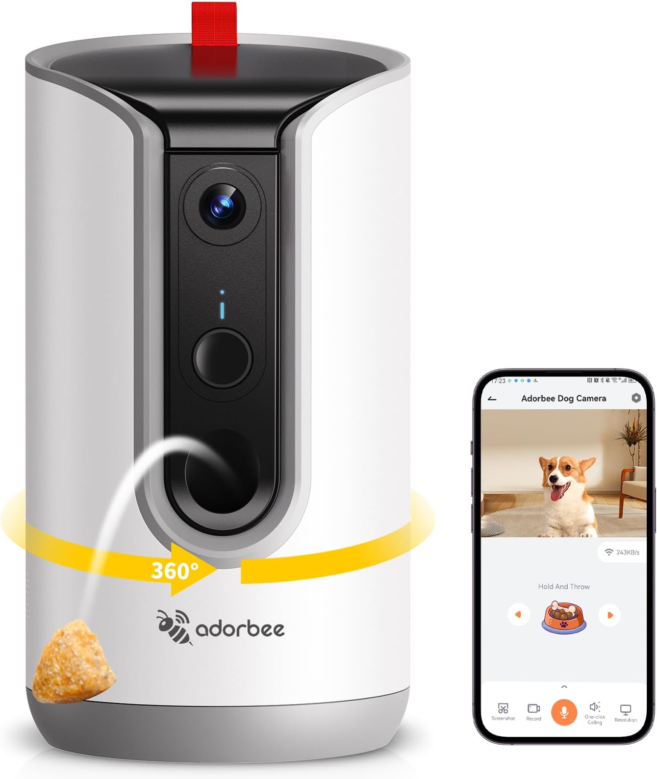 Amazon.com: Pet Camera Dog Treat Dispenser: 2K Video Two Way Audio 360 ...