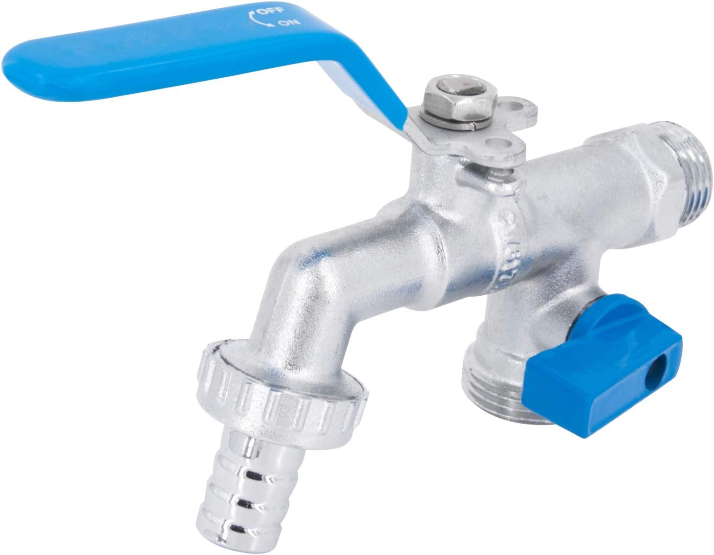 1/2 inch x 3/4 inch Bibcock ball valve with hose connection, outlet ...
