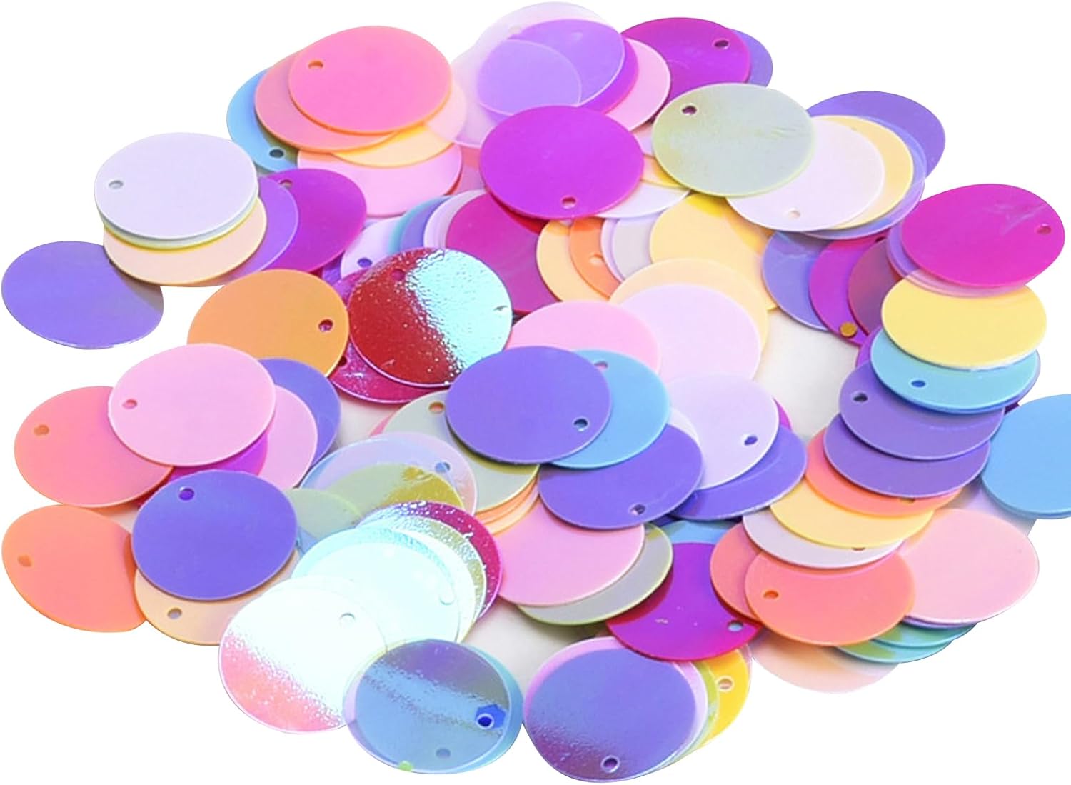 50g Holographic Large Round PVC Sequins with Hole Sequins Craft ...