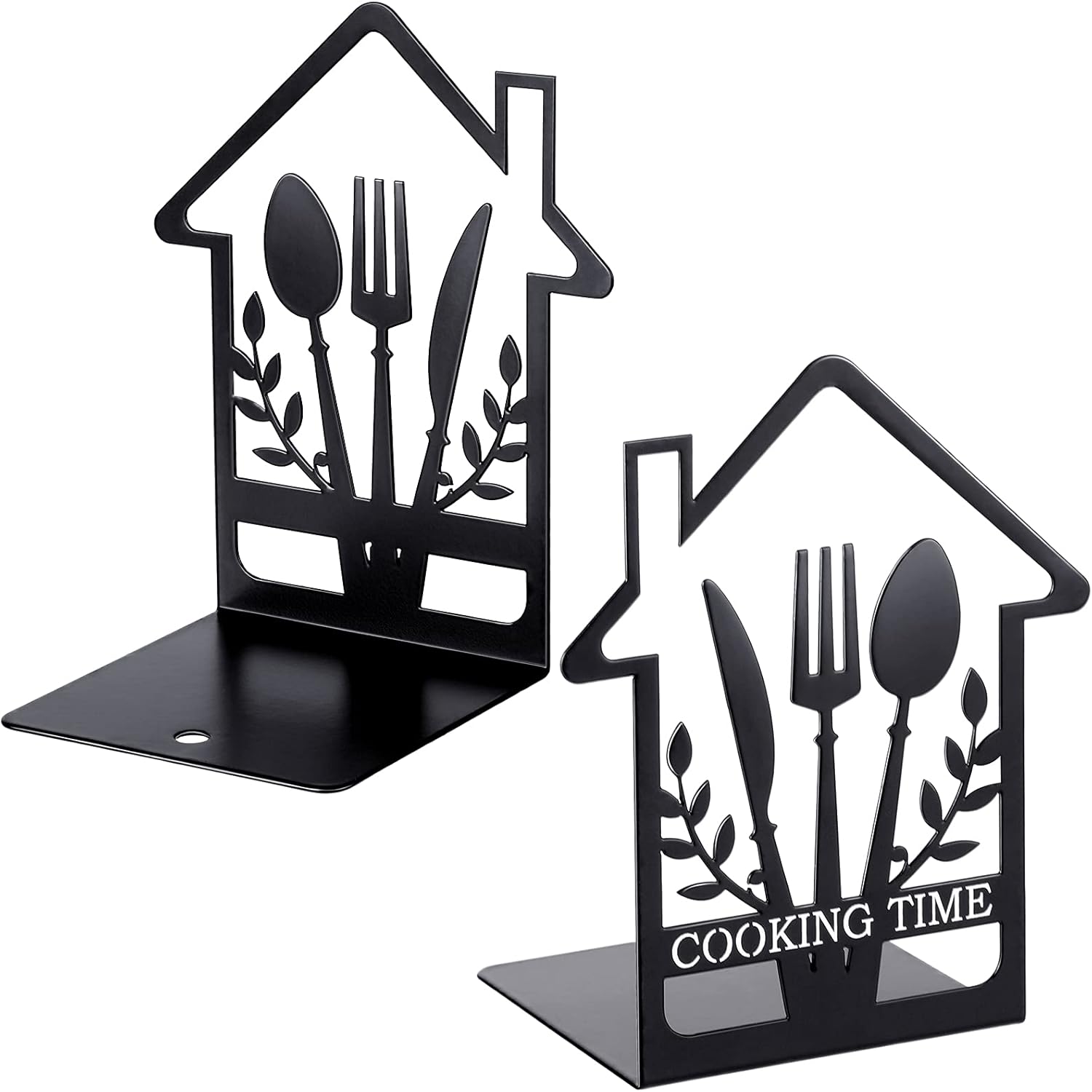 Amazon.com: Hotop, Cookbook Bookends Fork Knife Spoon Decor Metal ...