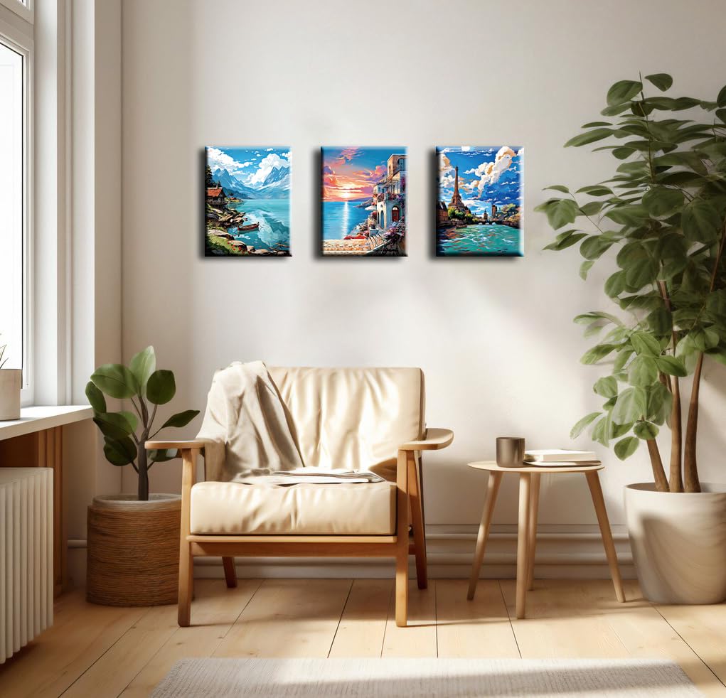 Snapklik.com : Framed Travel Landscape Canvas Art Print Set,World ...