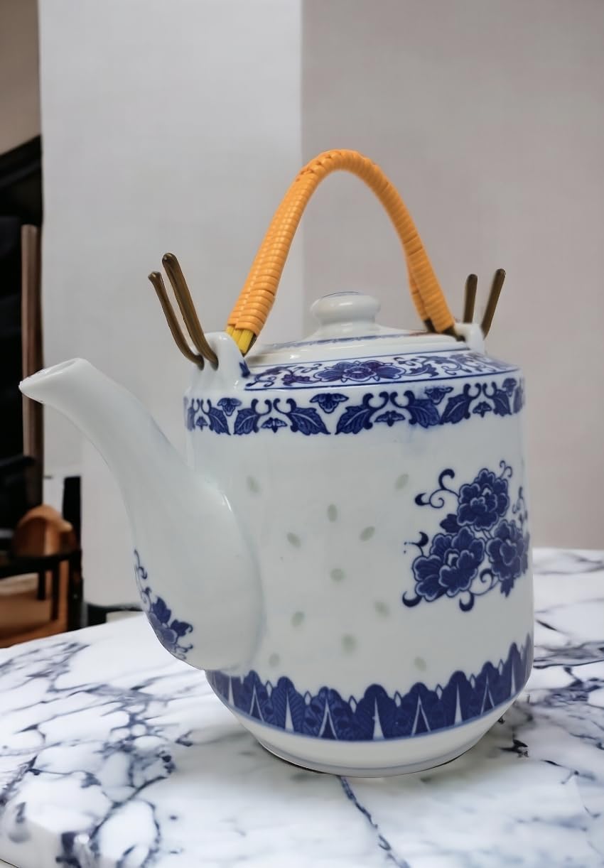 Amazon.com | Large Teapot Blue and White Porcelain 64 OZ: Teapots