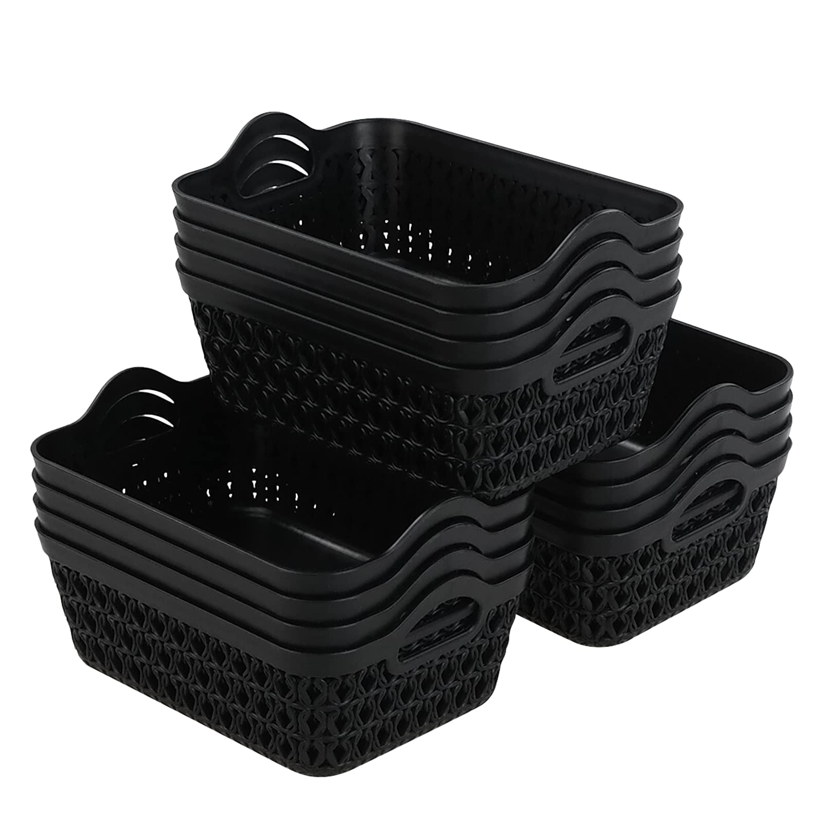 Amazon.com - Rinboat Small Plastic Desktop Storage Basket Tray, Black ...