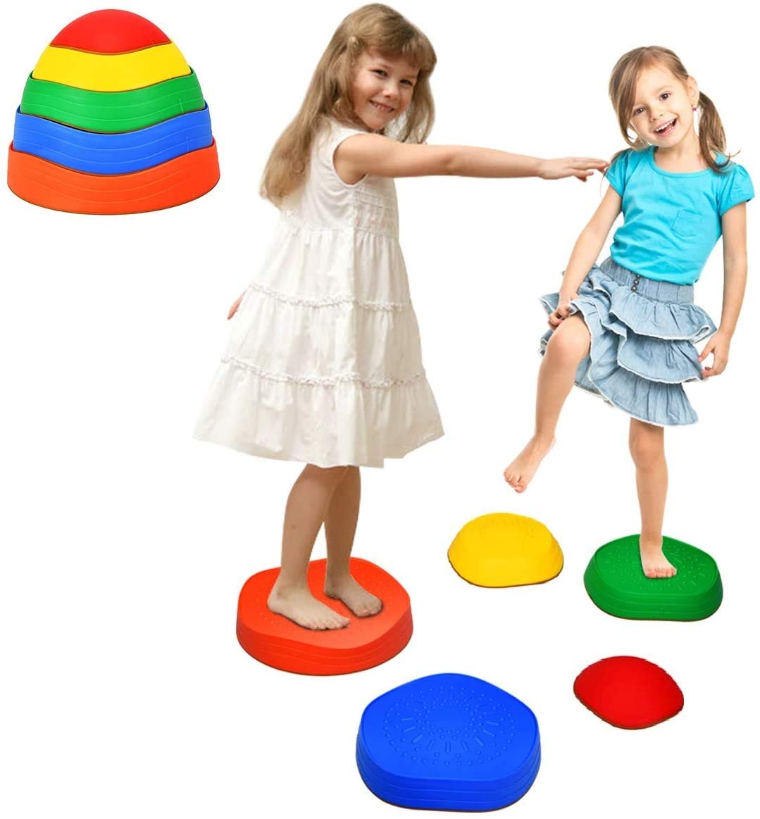 Costzon Kids Balance Stepping Stones, Set of 5 Silicone Non-Slip ...