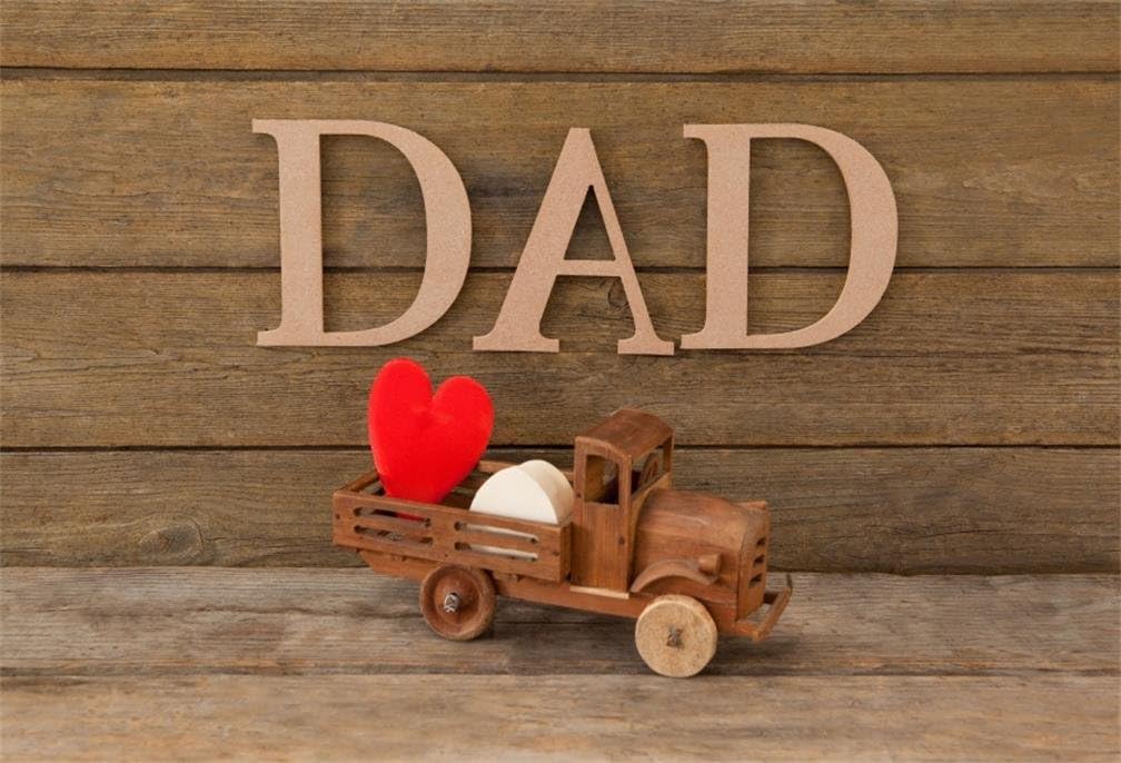 Amazon.com : AOFOTO 7x5ft Happy Father's Day Backdrop Wooden Toy Truck ...