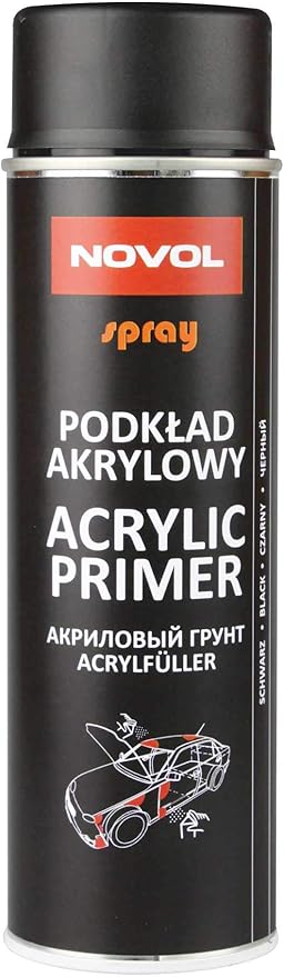 Novol Spray Acrylic Primer Aerosol 500ml - Black : Amazon.co.uk: DIY ...