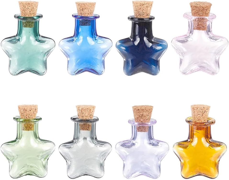 Amazon.com: TAI DIAN Mini Cute Glass Bottles Pendants Stars Shape Small ...