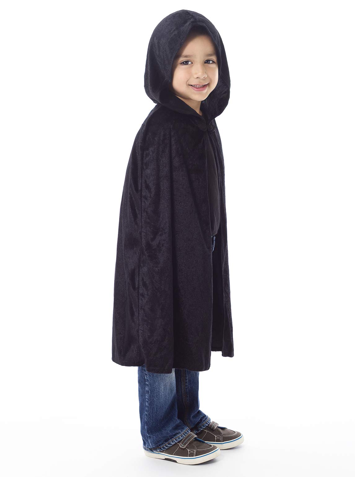 Amazon.com: Little Adventures Deluxe Hooded Black Velvet Cloak Cape ...