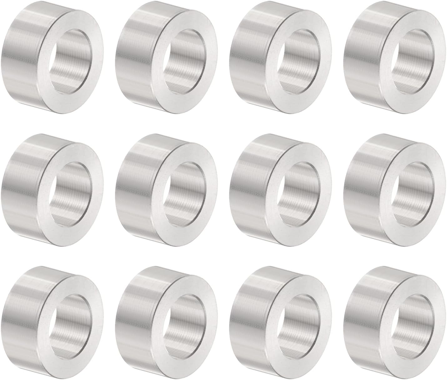 Amazon.com: uxcell 12pcs Aluminum Spacer 12mm Bore x 20mm OD x 10mm ...