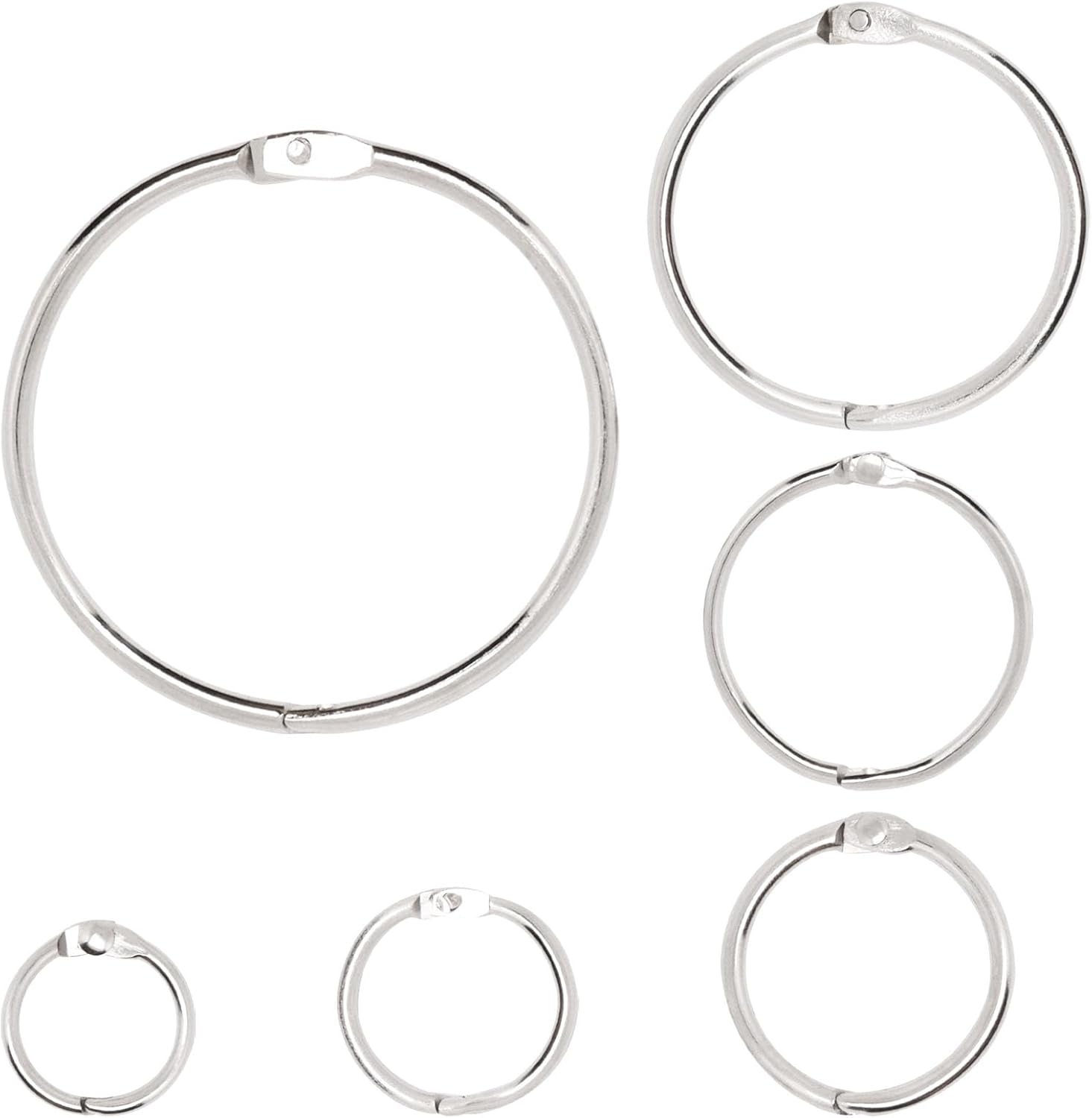 Amazon.com : SWZHAI Binder Rings Assorted Sizes(0.5,0.75,1,1.2,1.5,2 ...