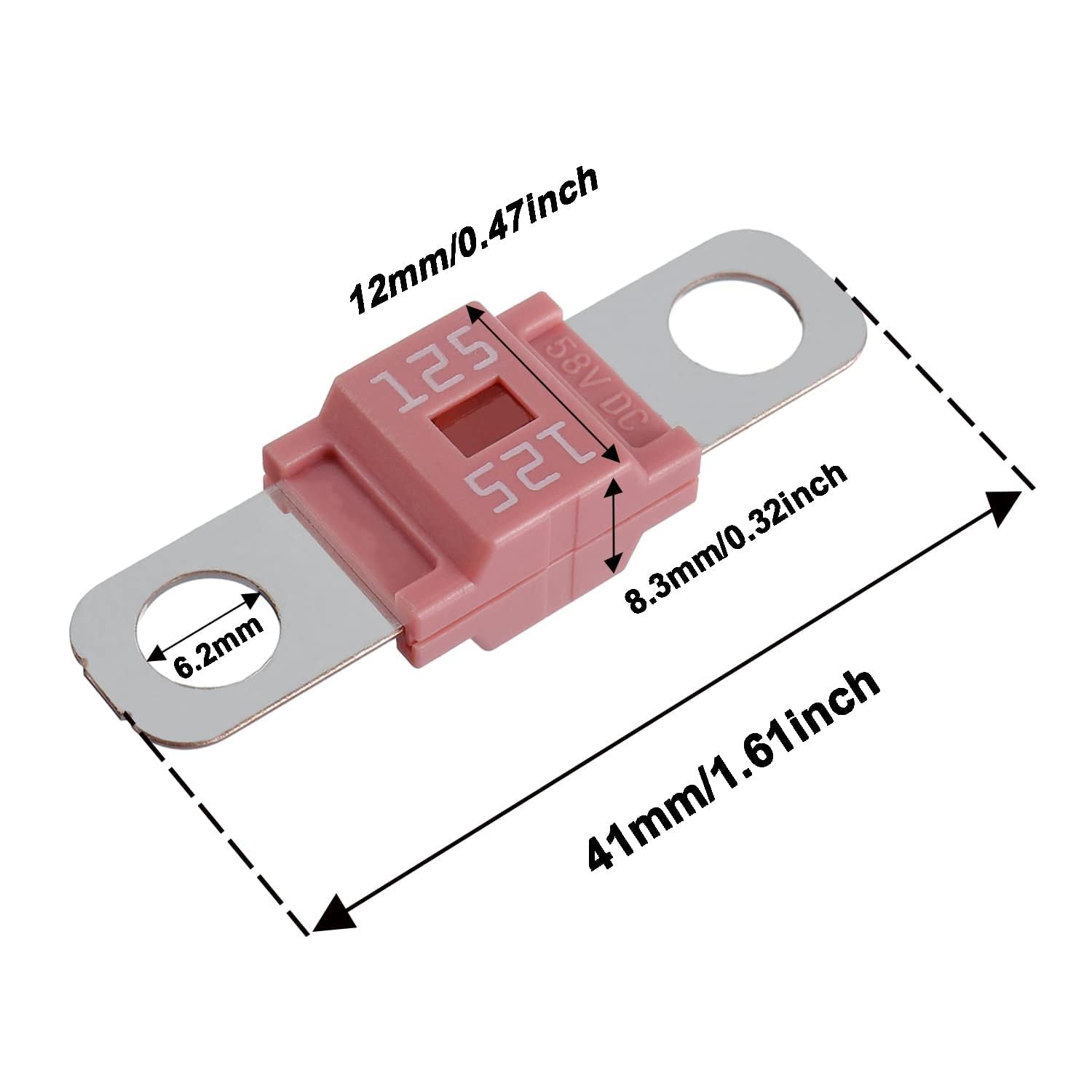 BOJACK AMI/Midi Fuse 125A High Current Fuse Bolt-on Fuse 125 Amp for ...