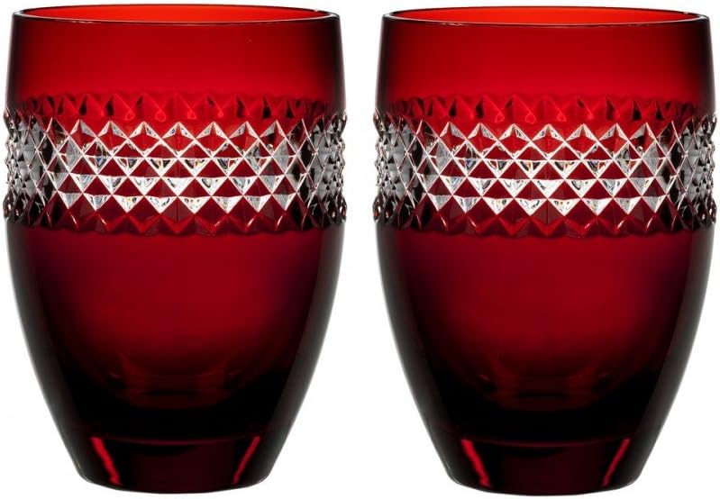 Amazon.com | Waterford John Rocha Red Cut Tumbler, Pair: Dinnerware ...