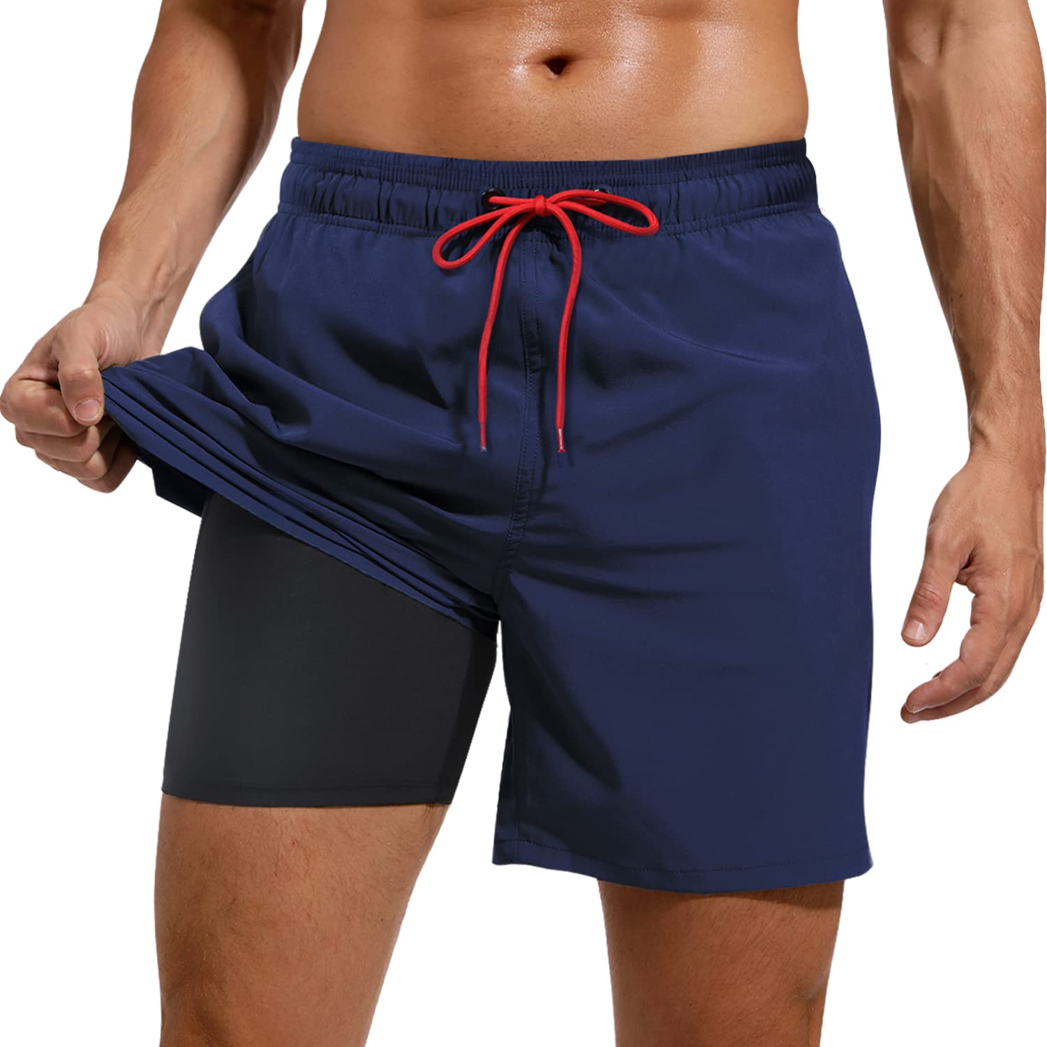 Adorel Men's Running Shorts 2 in 1 with Compression Liner Zipper ...