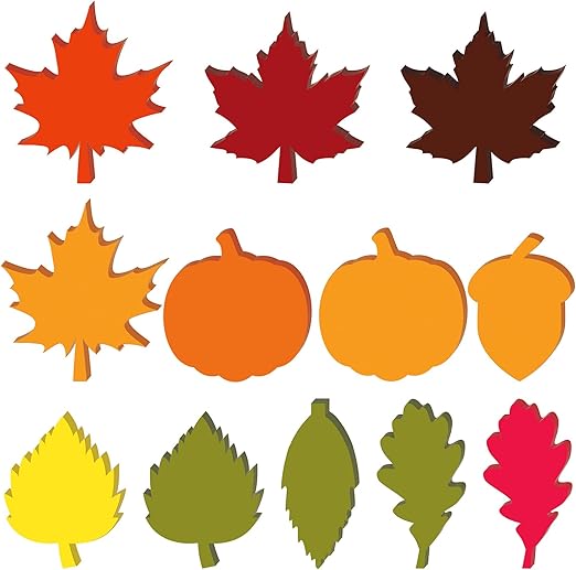 Amazon.com: Seajan 200 Pcs Paper Leaves Fall Leaf Cutouts for Craft ...
