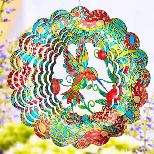 Amazon.com: Exhart Wind Spinner, Hearts Mandala Wind Sculpture, 3D ...